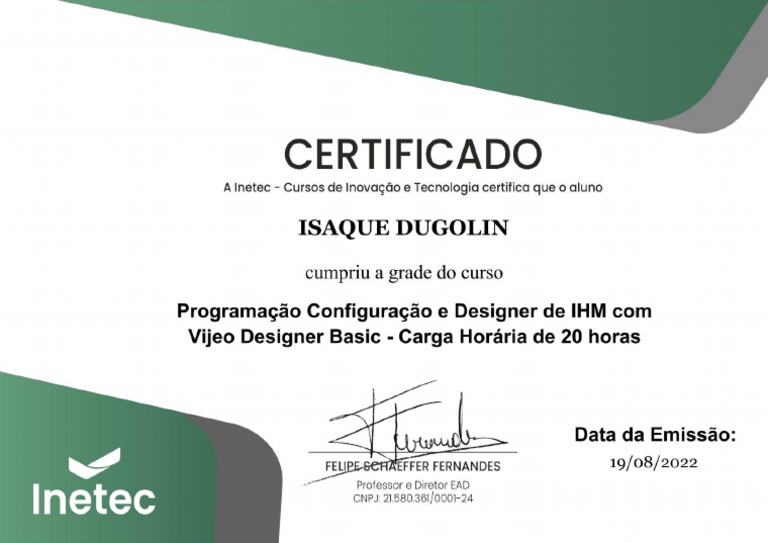 Certificado IHM Scheneider | PDF