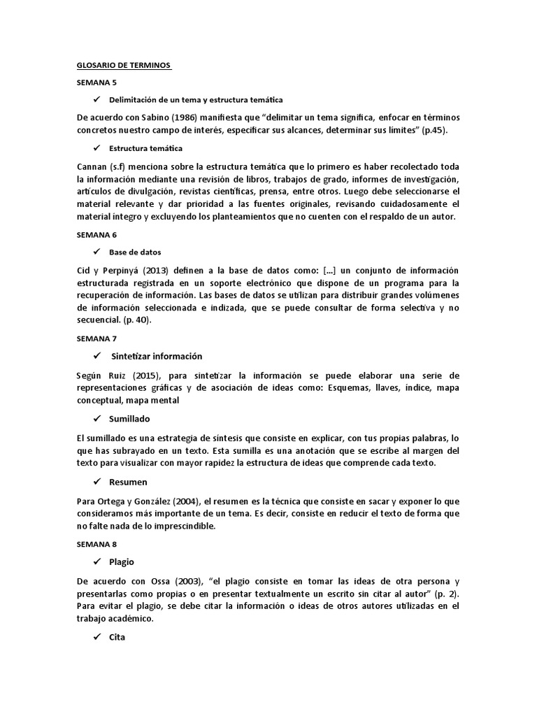 GLOSARIO DE TERMINOS Mod, 5-6-7-8 | PDF | Bases de datos | Estilo apa