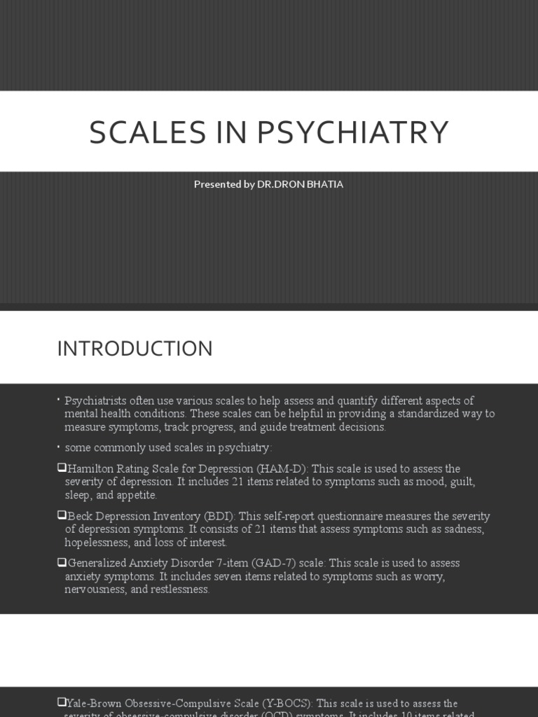 Scales in Psychiatry | PDF | Obsessive–Compulsive Disorder | Mental ...