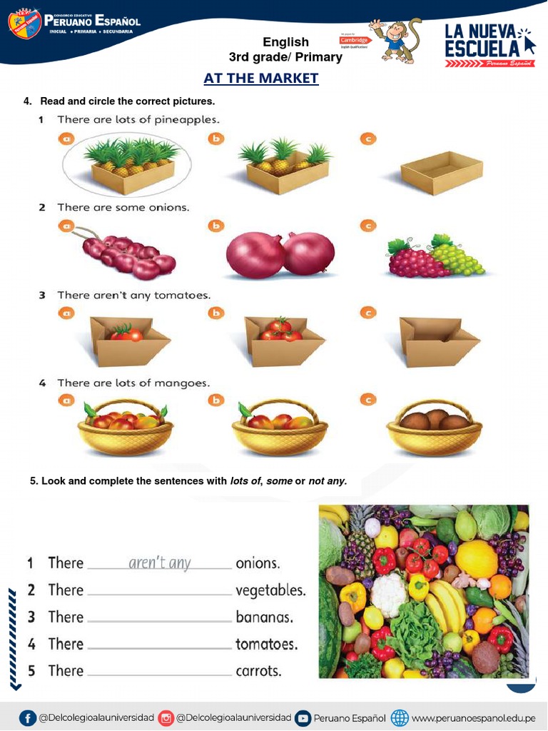 Market Vocabulary Activities for Kids | PDF