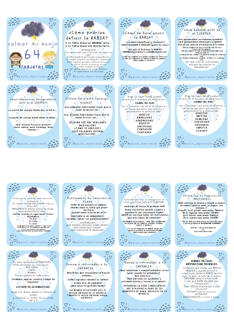 Tarjetario Enojo 1 | PDF | Ira | Las emociones