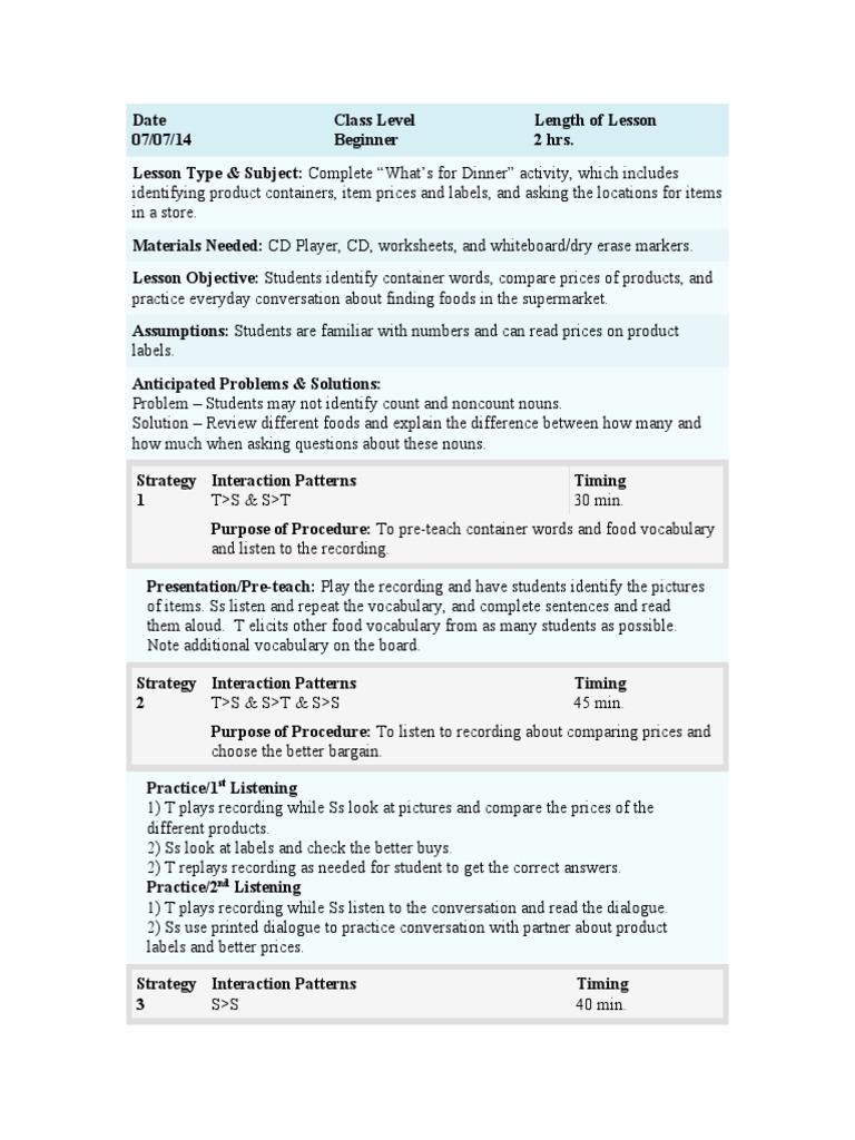 Assignment 6a Pdf Vocabulary Supermarket 