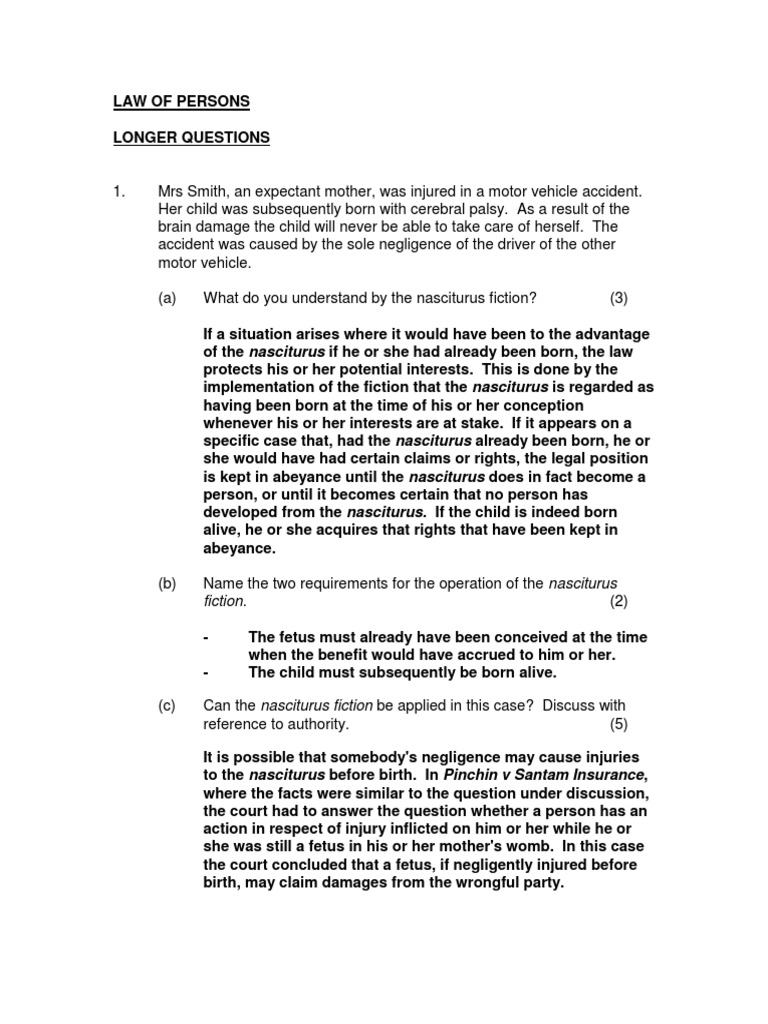 Law of Persons Questions and Answers | PDF | Domicile (Law) | Misrepresentation