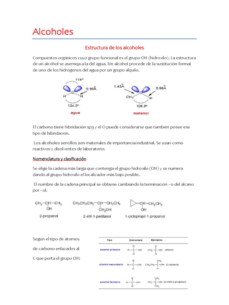 Alcoholes | PDF | Ester | Ácido
