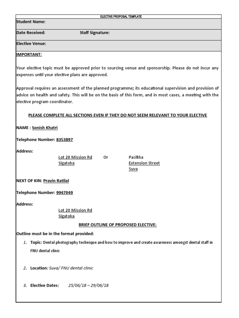 Elective Proposal Template | PDF