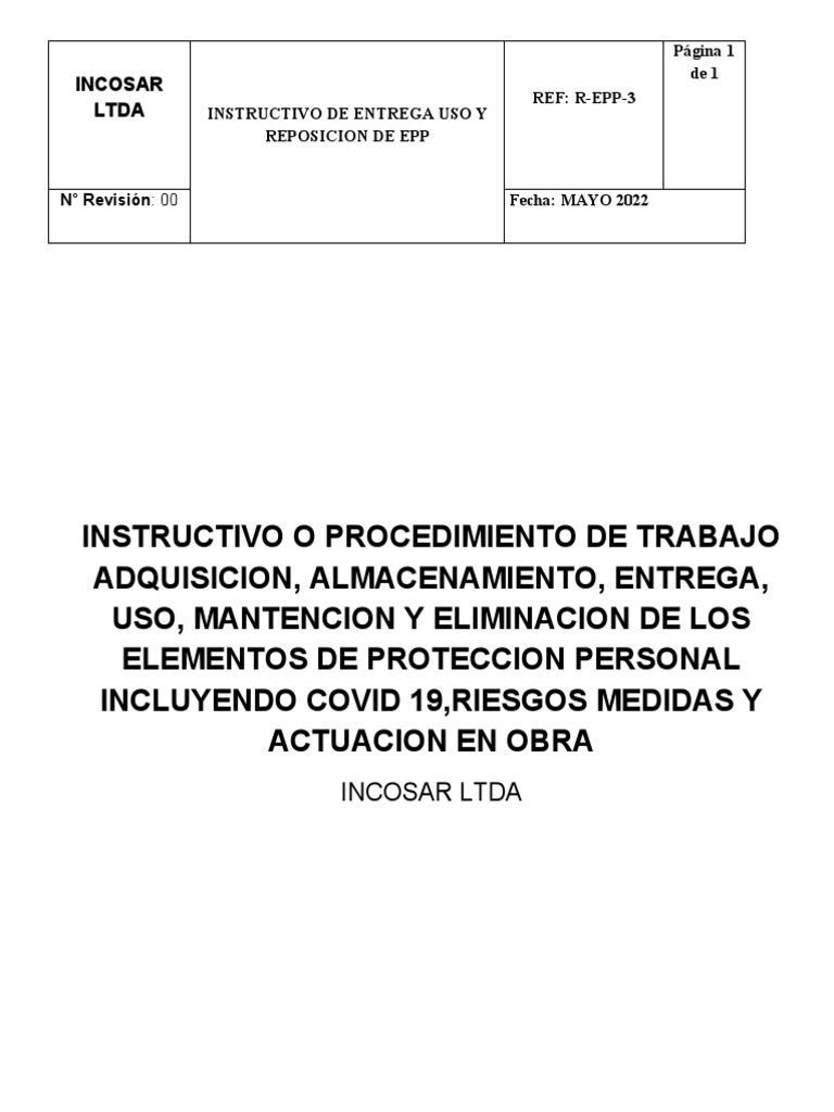 Programa de Entrega Epp | PDF | Riesgo | La seguridad