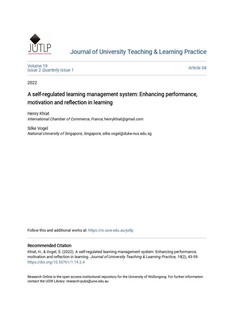 Journal of University Teaching & Learning Practice Journal of University Teaching & Learning ...