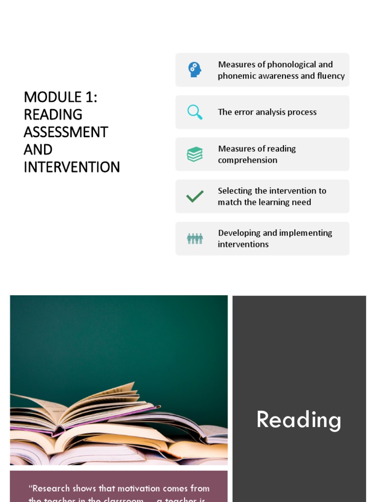Reading Assessment AND Intervention: Measures of Phonological and ...