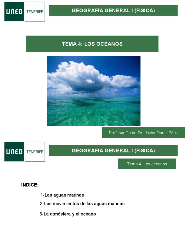 Tema 4 Los Océanos | PDF | Marea | Océanos