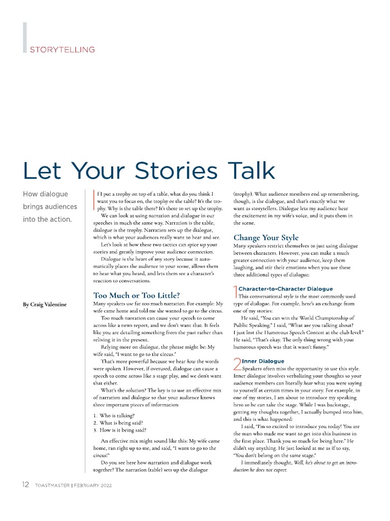 Let Your Stories Talk by Craig Valentine | PDF