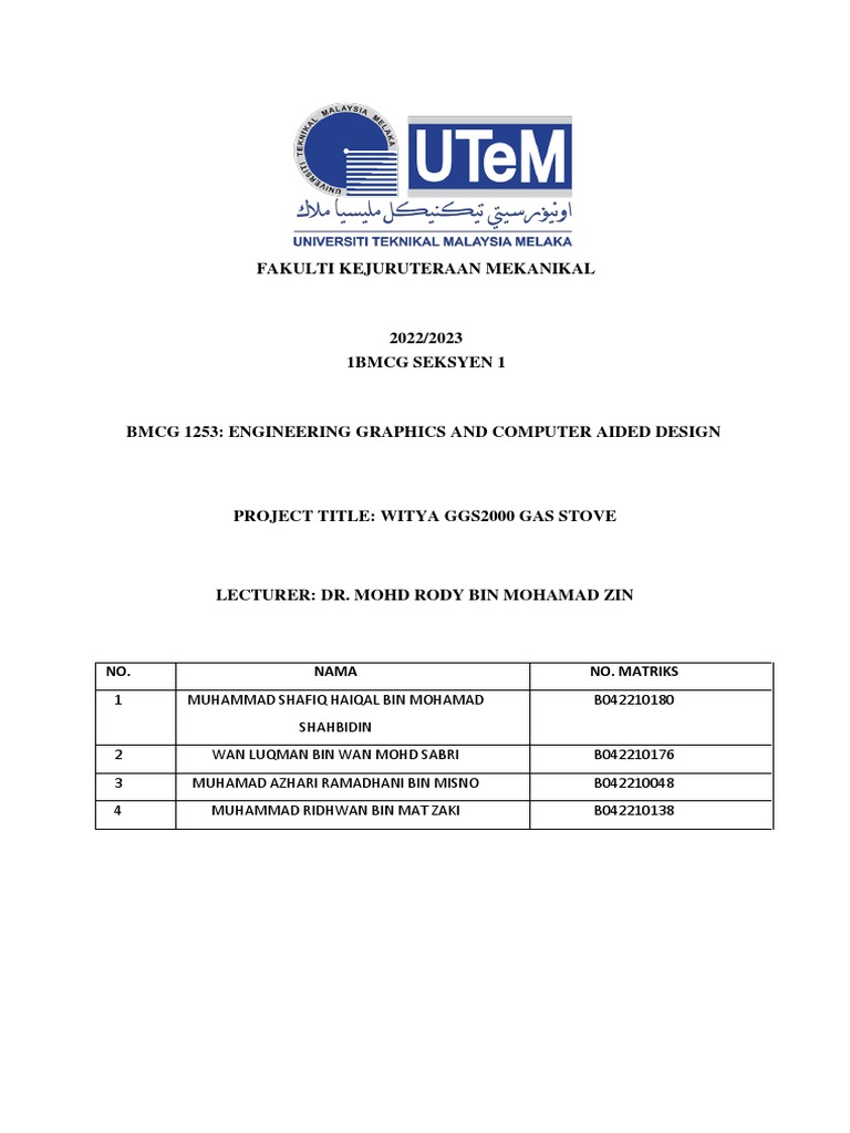 Project Report AutoCAD | PDF | Stove | 3 D Computer Graphics