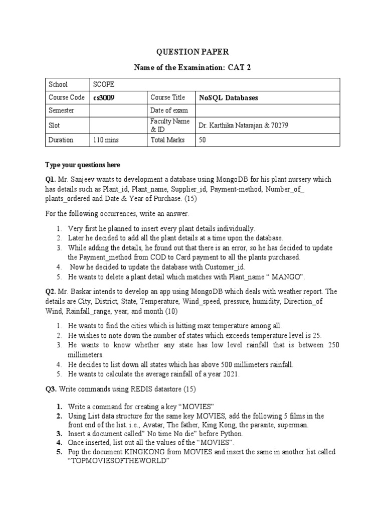 CAt-2 (A Slot) | PDF | Information Technology Management | Data Management