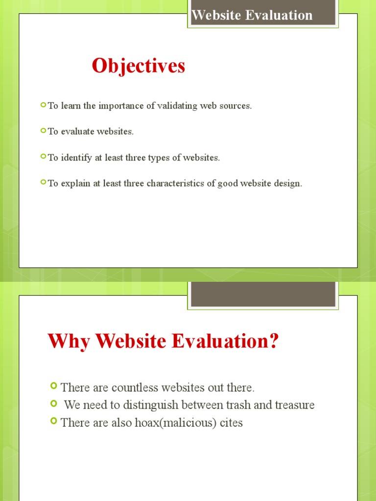 Website Evaluation | PDF | Web Design | Websites