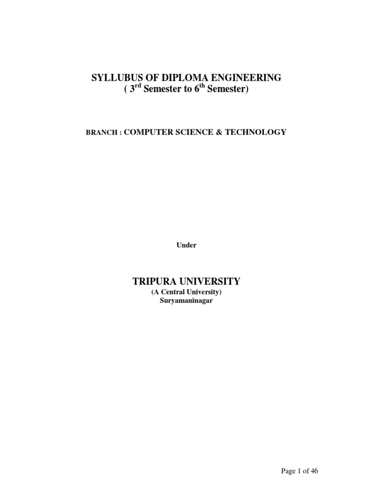 DIPLOMA ENGINEERING SYLLABUS | PDF | Relational Model | Computer Data ...