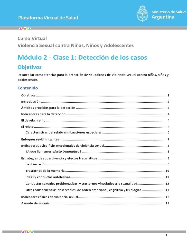 Mód. 2-Clase 1 Detección de Los Casos | PDF | Disociación (psicología) | Las emociones