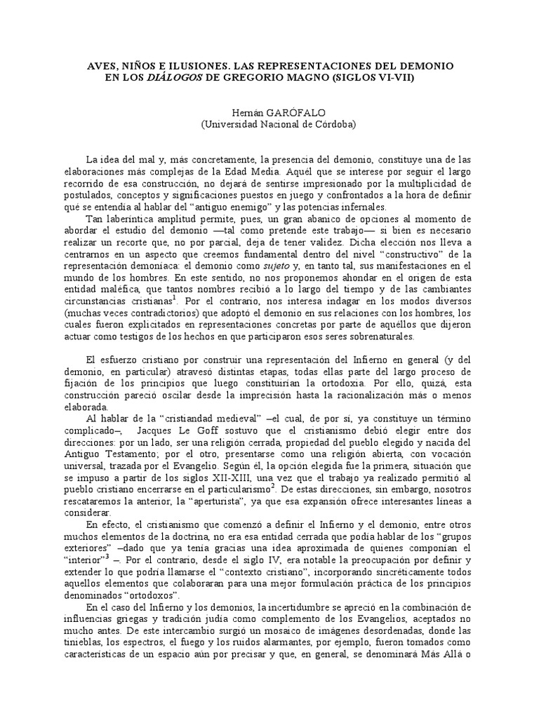La representación del demonio en los escritos de Gregorio Magno: entre ...