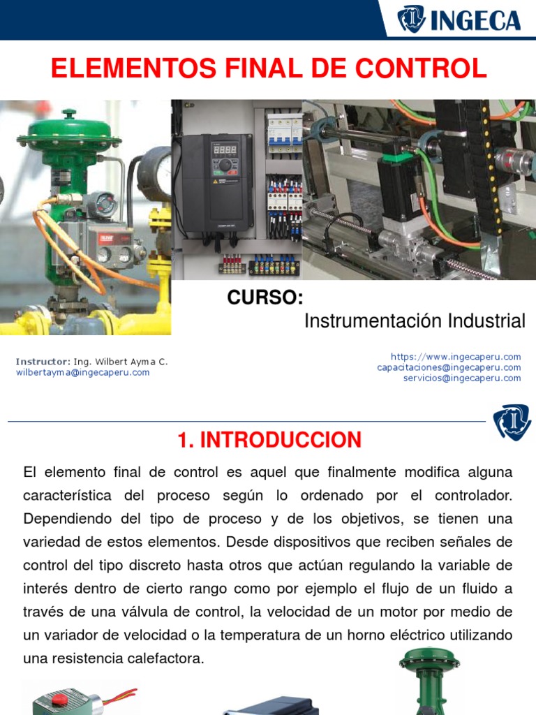 Tema 8. Elementos Finales de Control (CIISET2022-1) | PDF | Solenoide | Ingeniería mecánica