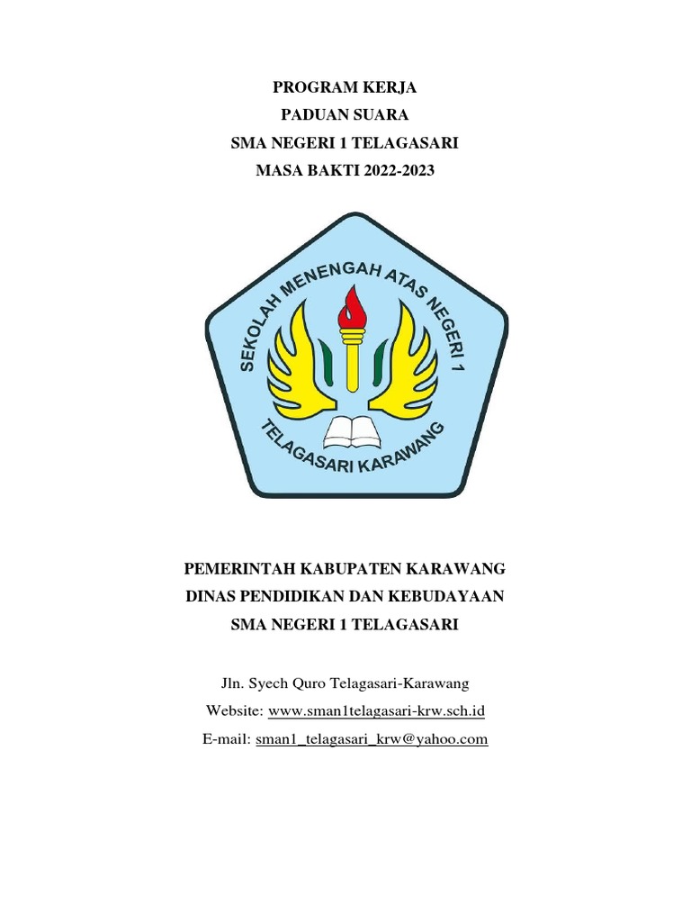 Program Kerja Paduan Suara Sma Negeri 1 Telagasari MASA BAKTI 2022-2023 | PDF