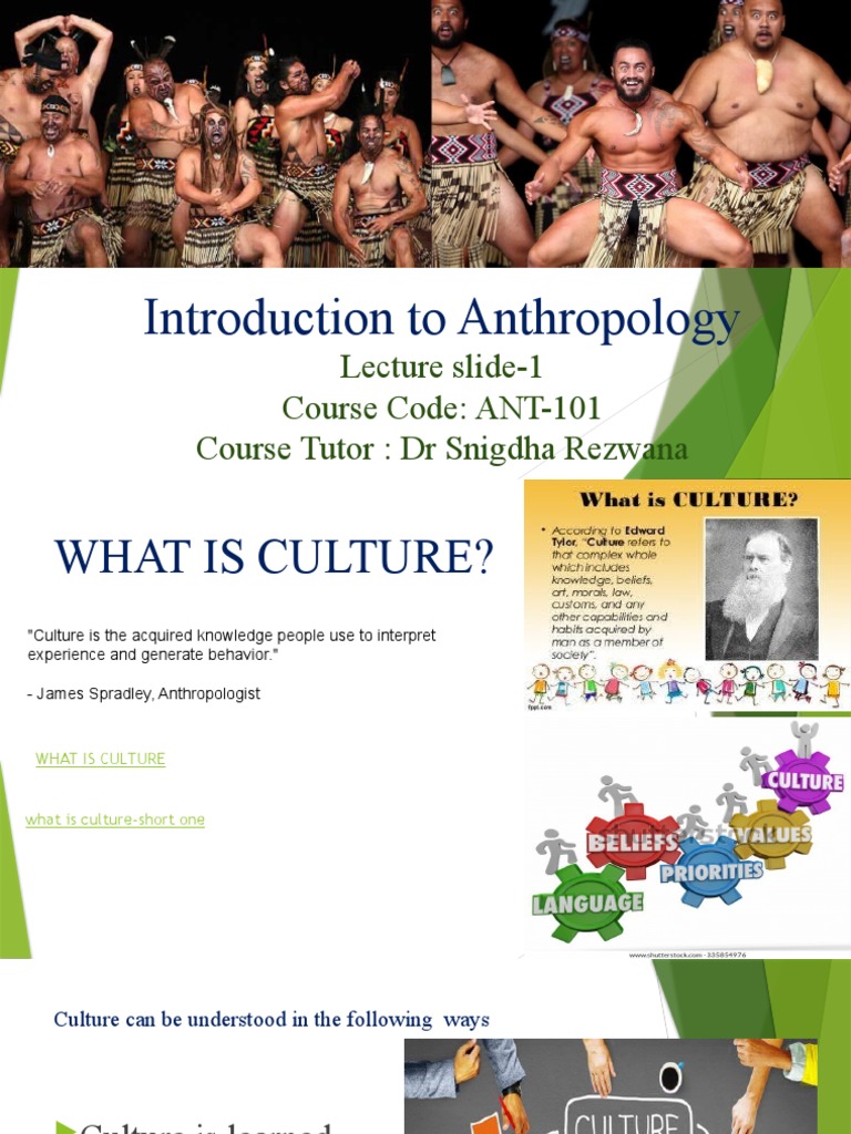 Introduction To Anthropology: Lecture Slide-1 Course Code: ANT-101 ...