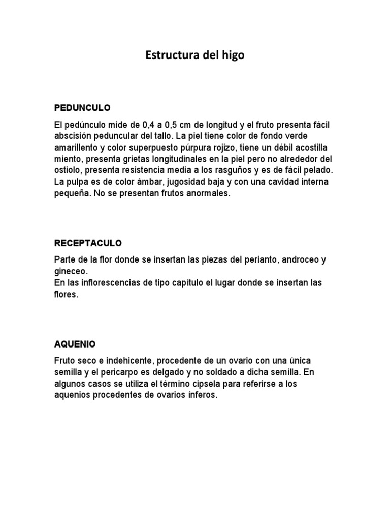 Estructura y partes del higo | PDF