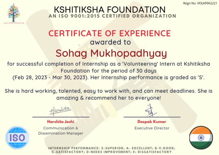 Sohag Mukhopadhyay: Kshitiksha Foundation | PDF