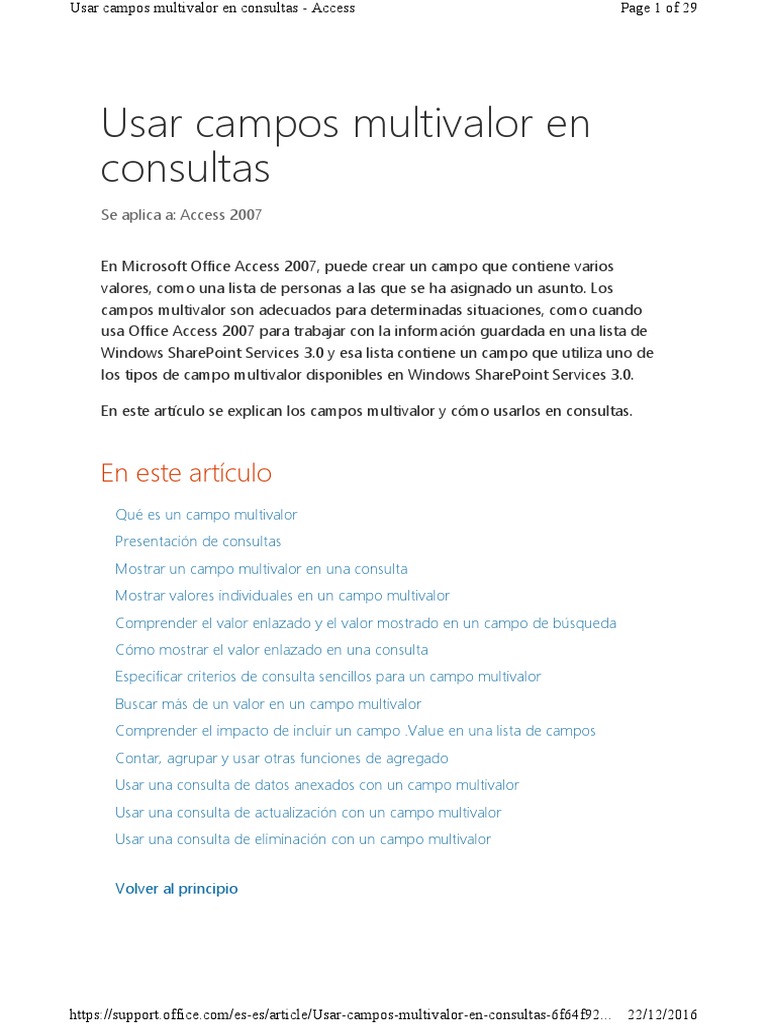 Campos Multivalor | PDF | SQL | Bases de datos