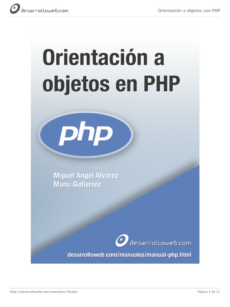 Orientacion A Objetos Php Pdf Objeto Informática Programación Orientada A Objetos