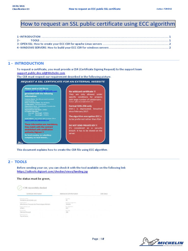 How To Request An SSL Public Certificate Using ECC Algorithm | PDF | Transport Layer Security ...