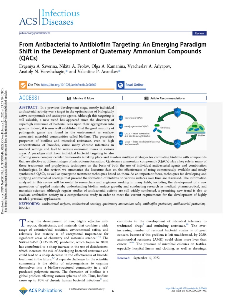 From Antibacterial To Antibiofilm Targeting: An Emerging Paradigm Shift in The Development of ...