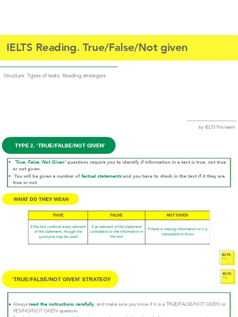 IELTS Reading: True/False/Not Given Guide | PDF | Desert | Africa