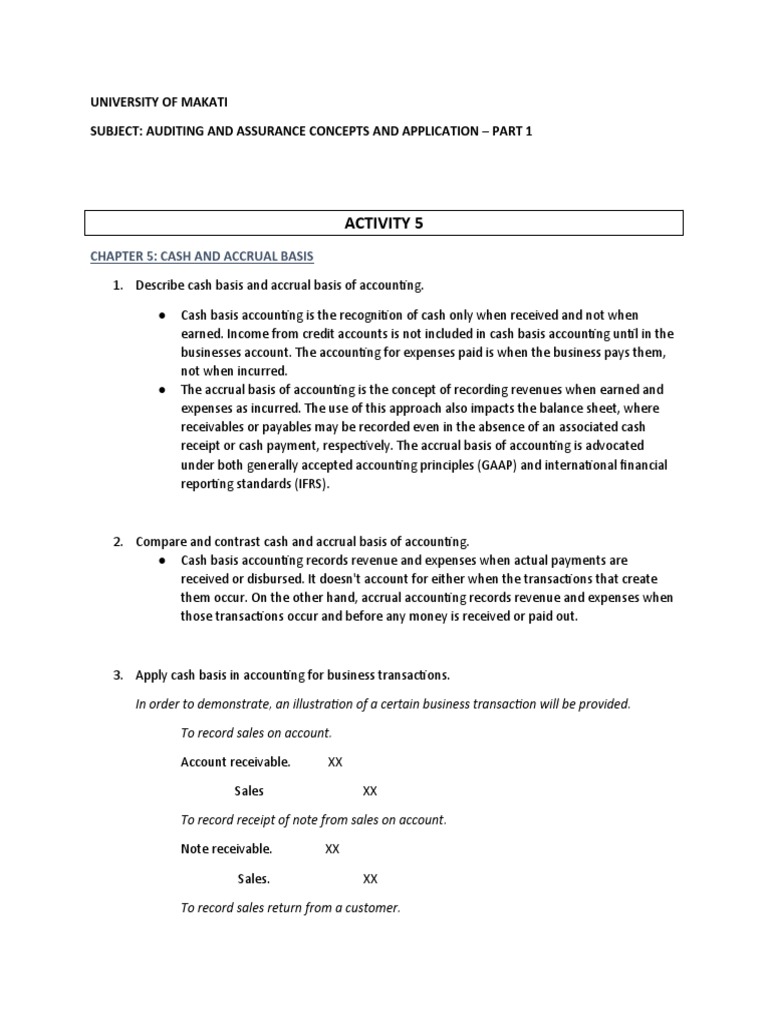 Activity 5 1 | PDF | Debits And Credits | Balance Sheet