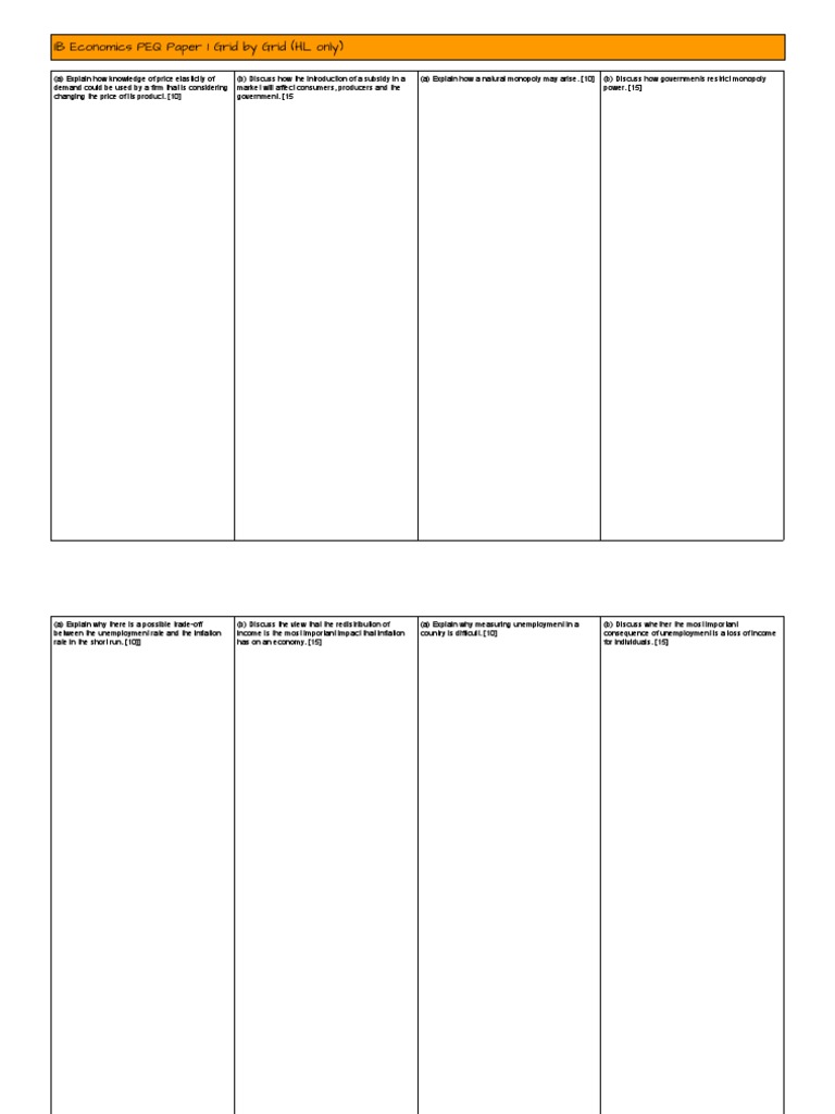 IB Economics PEQ Paper 1 Grid by Grid March 2021 | Download Free PDF ...