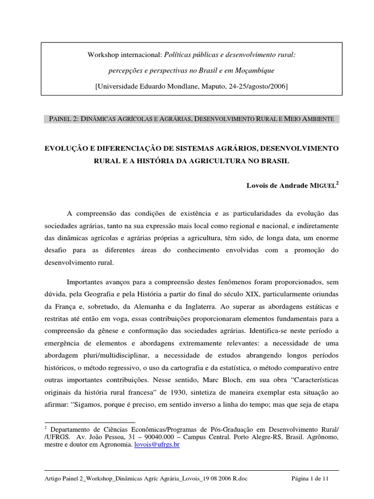 Dinâmicas Agrárias e Desenvolvimento Rural | PDF | Agricultura | Economia