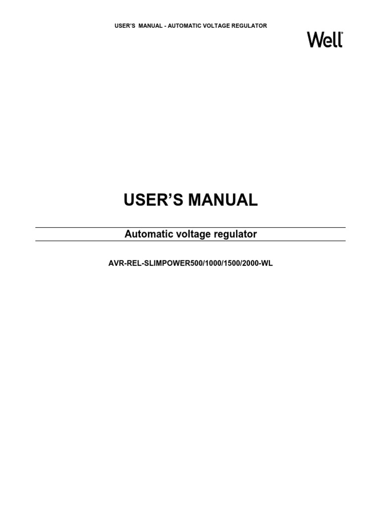 Avr Rel Slimpower 500.1000.1500.2000 WL - Manual | PDF | Mains Electricity | Ac Power Plugs And ...