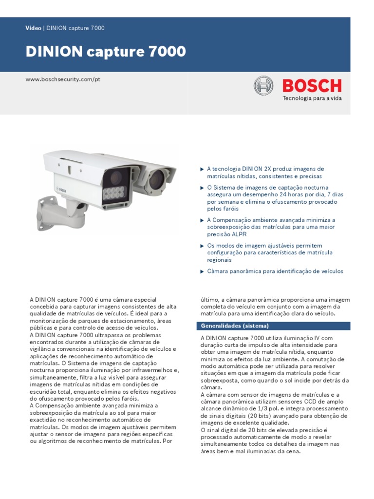 Bosch - Data - Sheet - PTPT - 6417498379 | PDF | Câmera