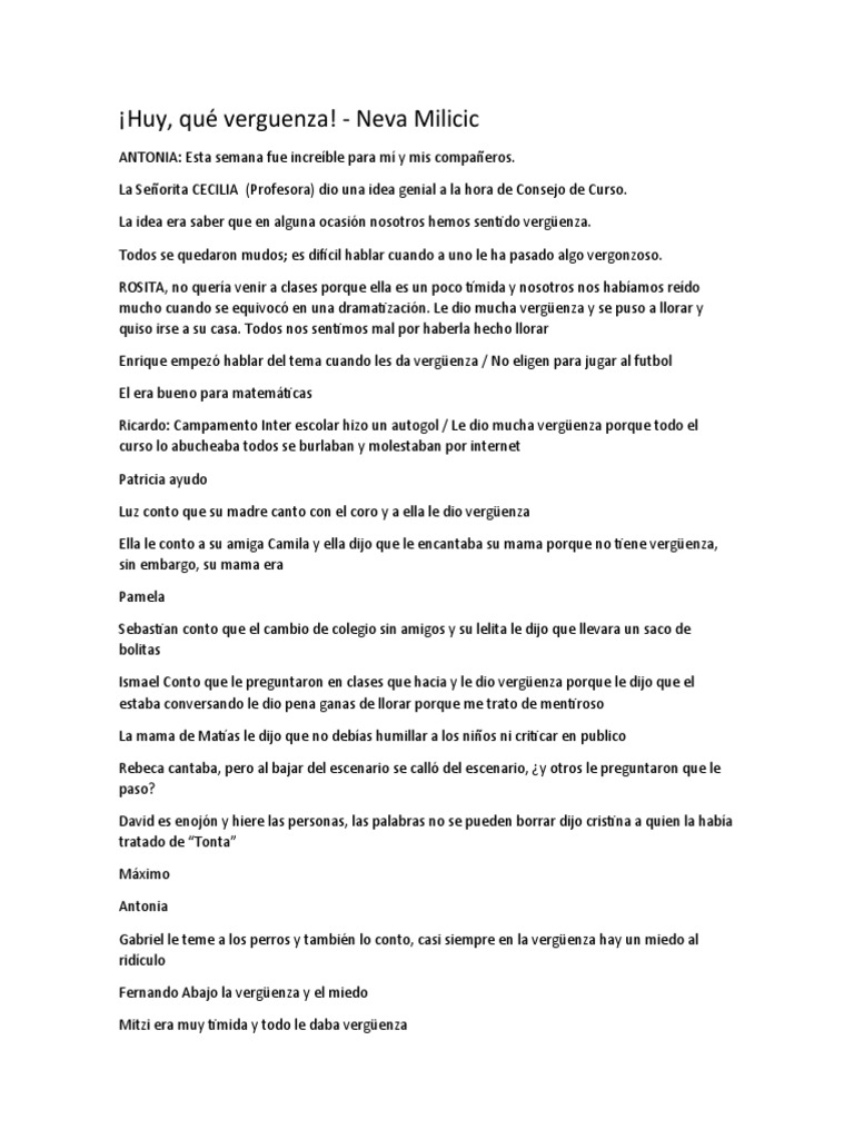 Huy Que Vergüenza APUNTES | PDF