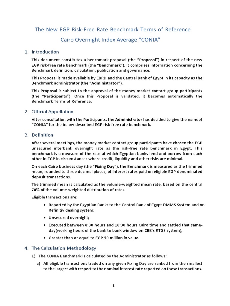 New EGP Risk-Free Rate Benchmark Terms of Reference | PDF | Interest ...