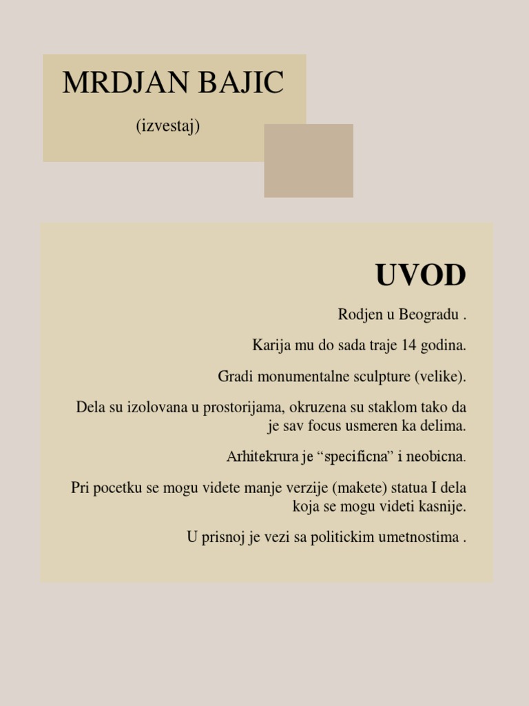 MRDJAN BAJIC Izvestaj | PDF
