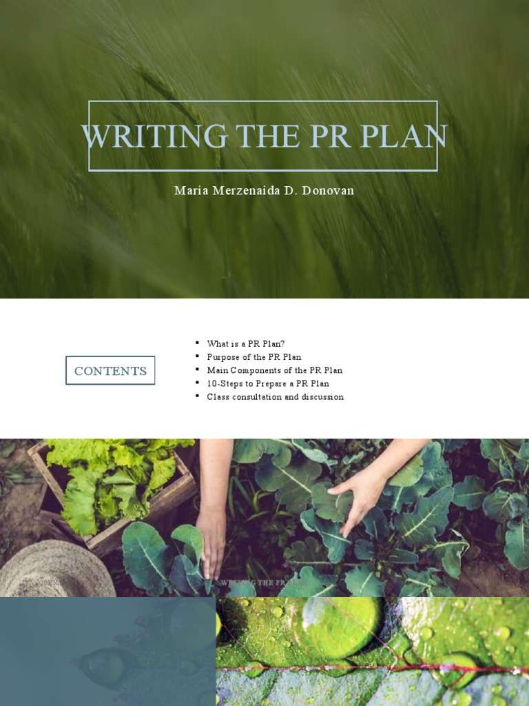 Writing The PR Plan - Lesson 7 | PDF | Target Audience | Evaluation