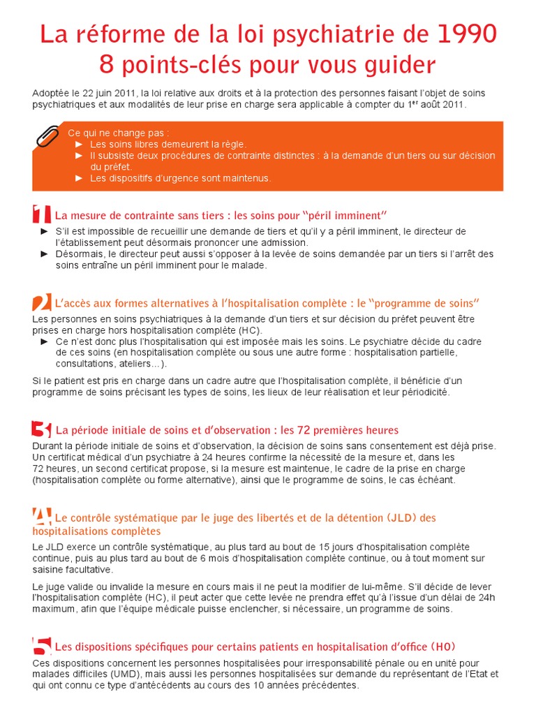 Réforme de la loi psychiatrie 2011 | PDF | Psychiatrie