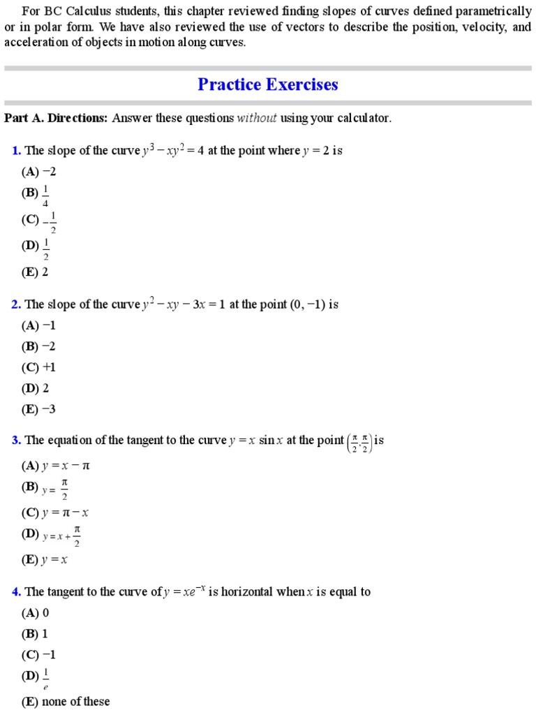 Calculus Concepts of Slopes, Curves, and Motion | PDF | Tangent ...