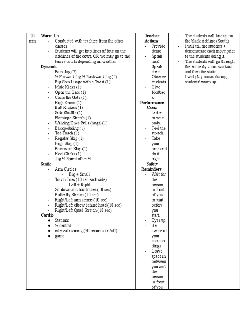 High School Warm Up | PDF