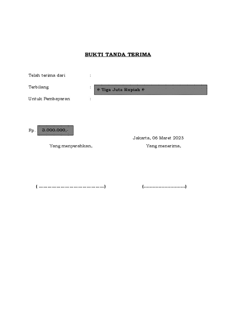 Tanda Terima Uang | PDF