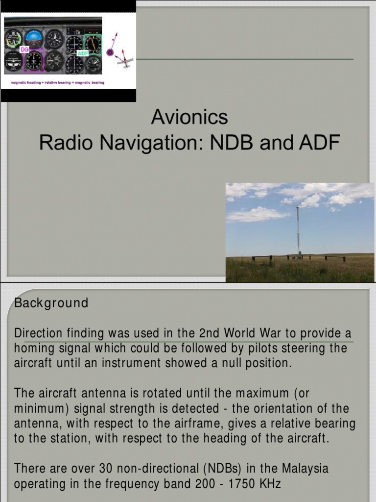 ADF Antenna and NDB Receiver Overview | PDF | Antenna (Radio) | Electronics
