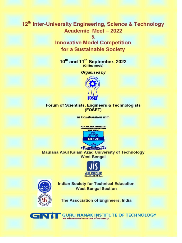 Brochure - Foset 2022 | PDF | Engineering | Science