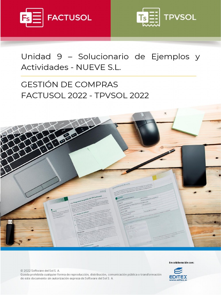 Unidad 9 - Solucionario de Ejemplos y Actividades - NUEVE S.L. Gestión de Compras FACTUSOL 2022 ...