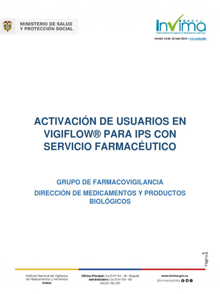 Tutorial Activación de Usuario en VigiFlow IPS - Versión 3.0 - APROBADO ...