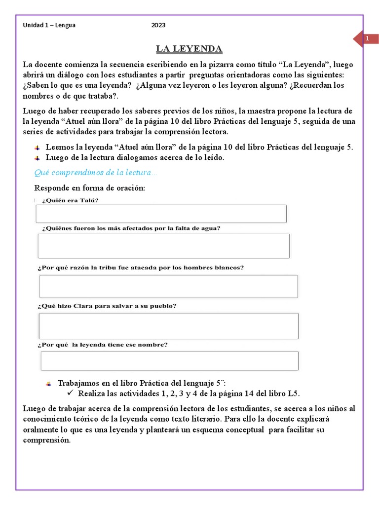 SD 1 Leyenda | PDF | Lingüística