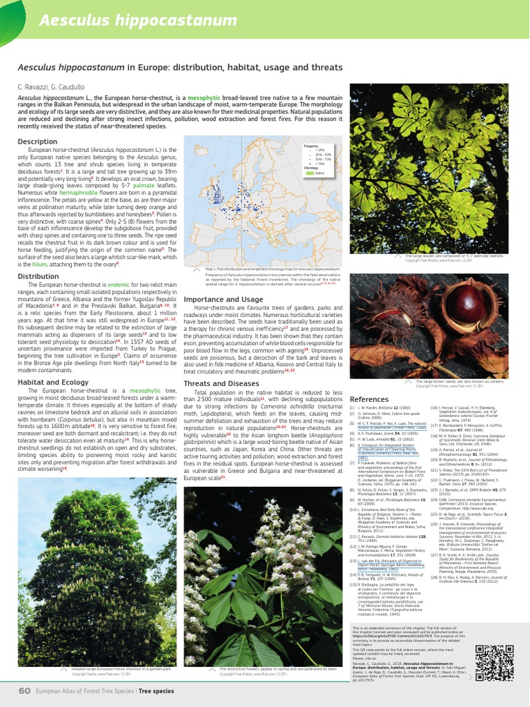 Aesculus Hippocastanum in Europe: Distribution, Habitat, Usage and ...