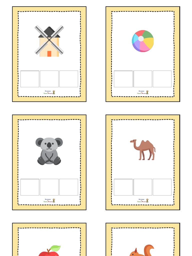 Tarjetas Manipulativas Formar Palabras Trisilabas | PDF